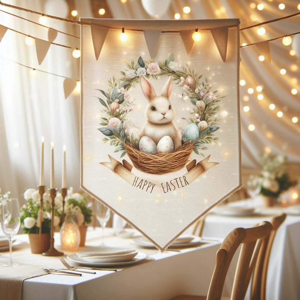 Honey Bunny Pennant, Easter Pennant, Pennant Flag, Easter Pennant Flag ...