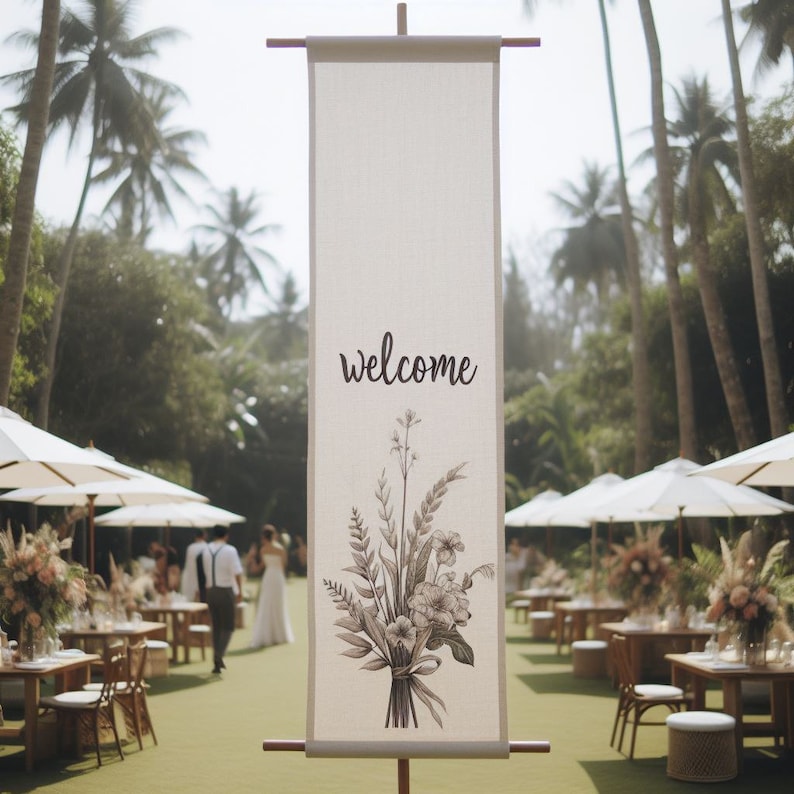 Wedding Fabric Welcome Sign, Custom Pennant, Personalized Welcome Wall ...