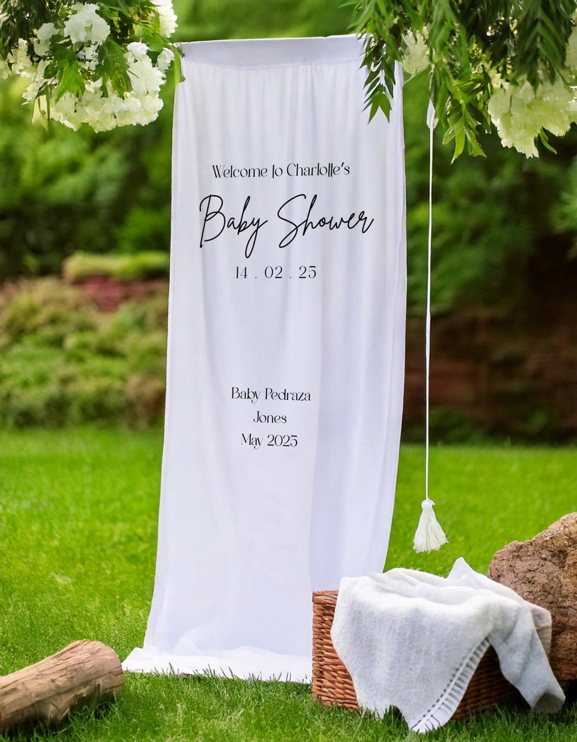 Personalized Fabric Baby Shower Sign, Custom Baby Shower Sign, Welcome ...