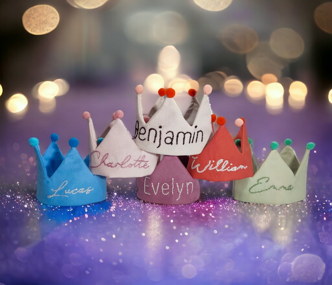 Hand Embroidered Crown for Children Birthdays, Birthday Crowns ...