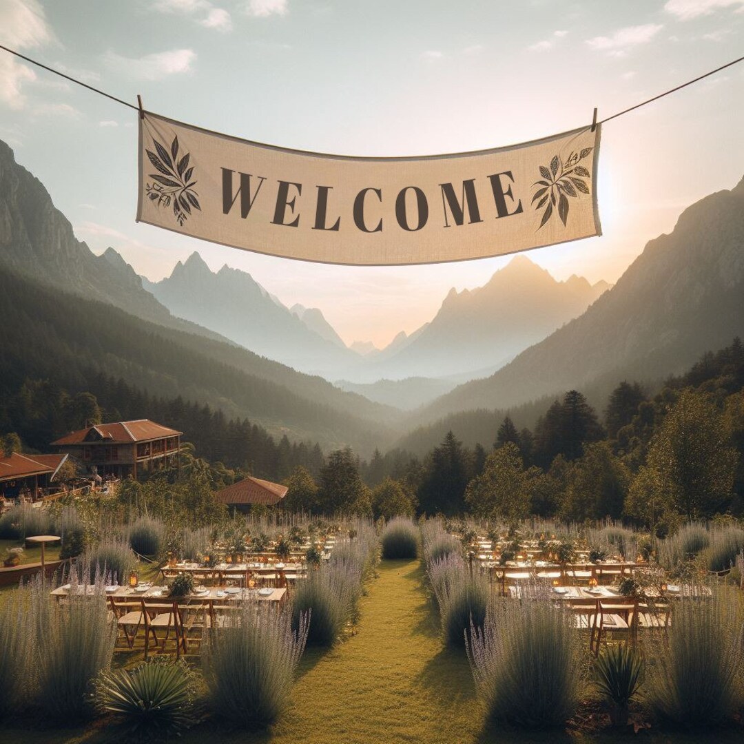 Wedding Fabric Welcome Sign, Custom Pennant, Personalized Welcome Wall ...