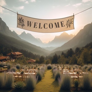 Wedding Fabric Welcome Sign, Custom Pennant, Personalized Welcome Wall ...