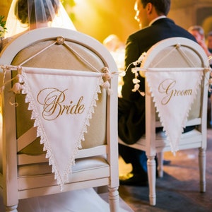 Wedding Bride and Groom Chair Sign, Bride Groom Chair Sign, Newlyweds ...
