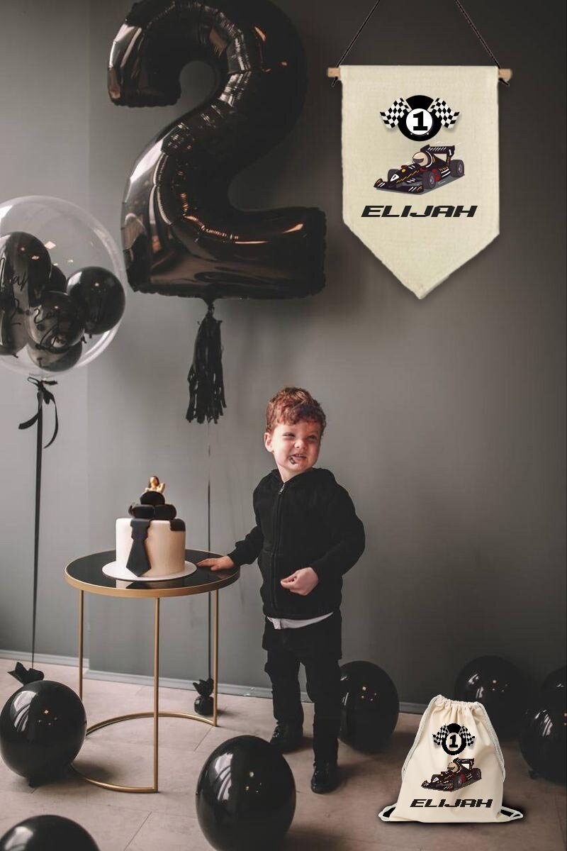 A Fast Birthday, Race Car Birthday Banner, Personalised Pennant, Two ...