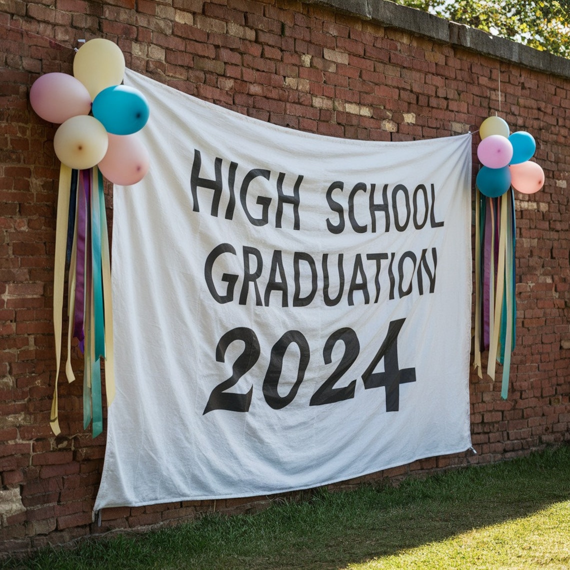 Graduation Backdrop 2024, Graduation Party Decorations, Class of 2024 ...