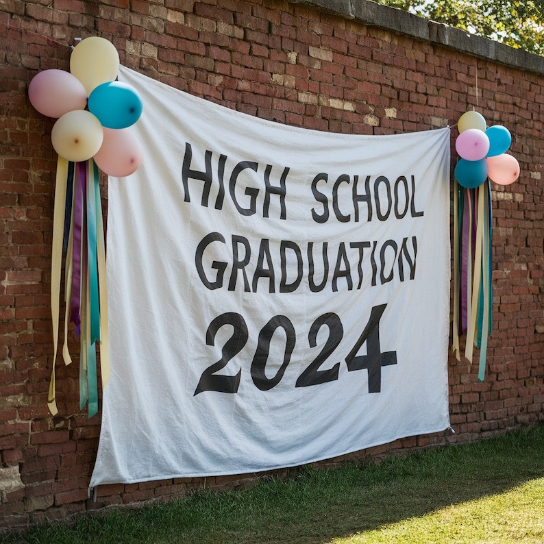 Custom Graduation Party Backdrop, Class of 2024, High School Graduation ...