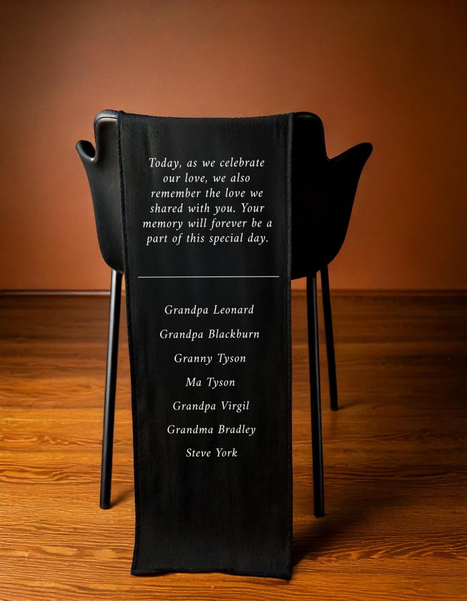 Reserved Wedding Memorial Chair Sign, Personalized Fabric Sign, Wedding ...