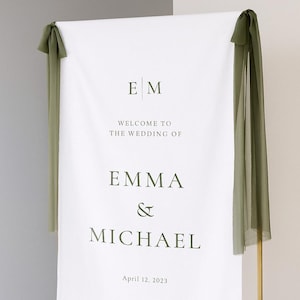 Wedding Fabric Welcome Sign, Modern Wedding Welcome Sign, Fabric Sign ...