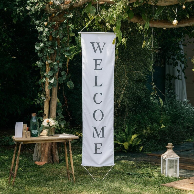 Wedding Fabric Welcome Sign, Custom Pennant, Personalized Welcome Wall ...
