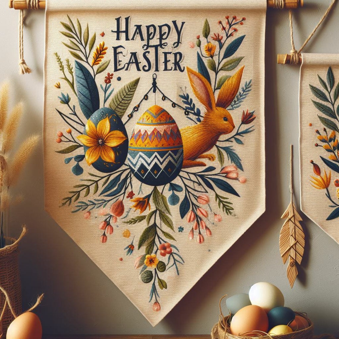 Honey Bunny Pennant, Easter Pennant, Pennant Flag, Easter Pennant Flag ...