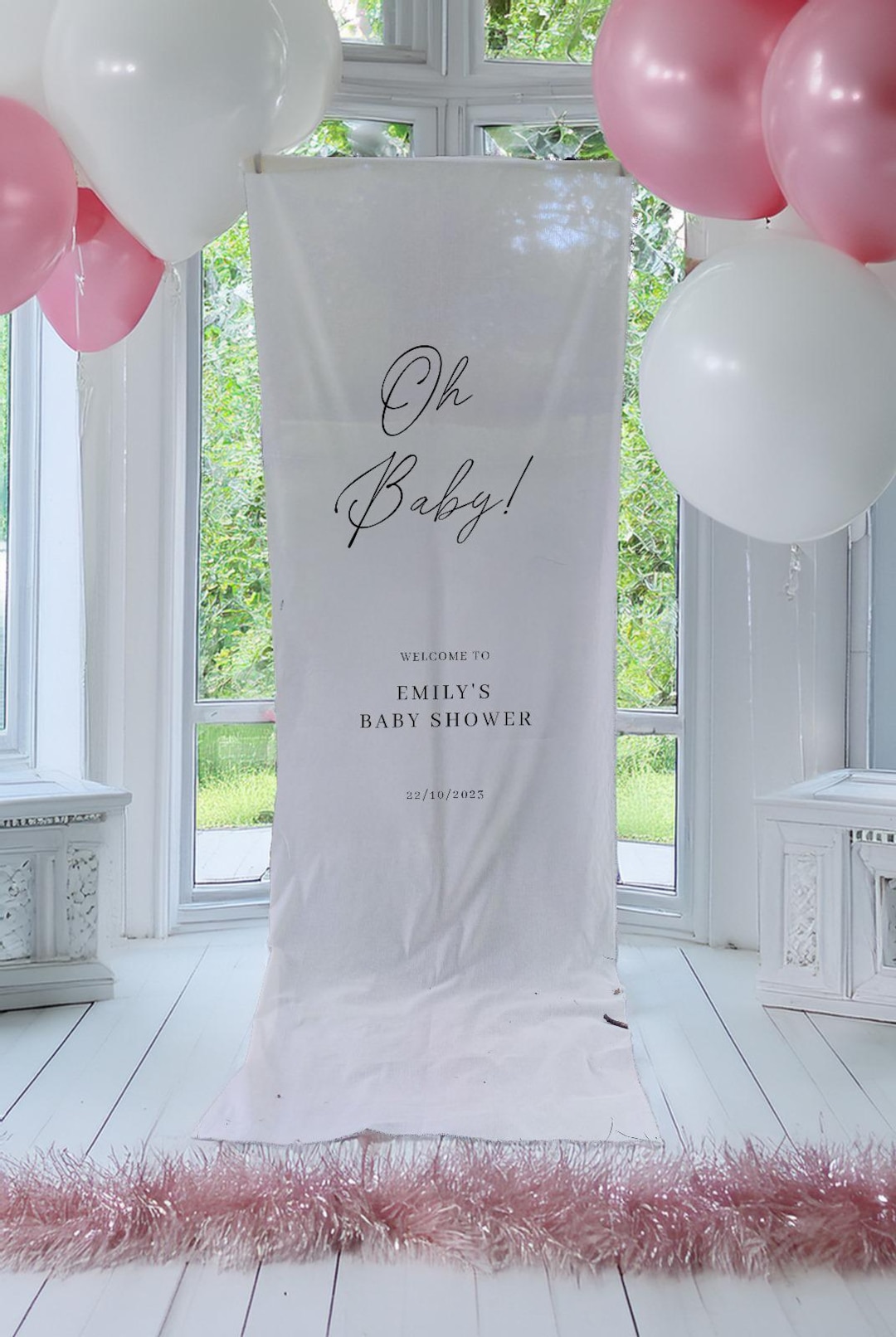 Fabric Baby Shower Sign, Custom Baby Shower Sign, Hello Baby Sign, Baby ...