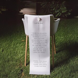 Custom Reserved Seat Wedding Chair Signage, in Loving Memory Fabric ...