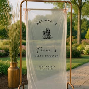 Custom Baby Shower Sign, Fabric Baby Shower Sign, Hello Baby Sign, Baby ...