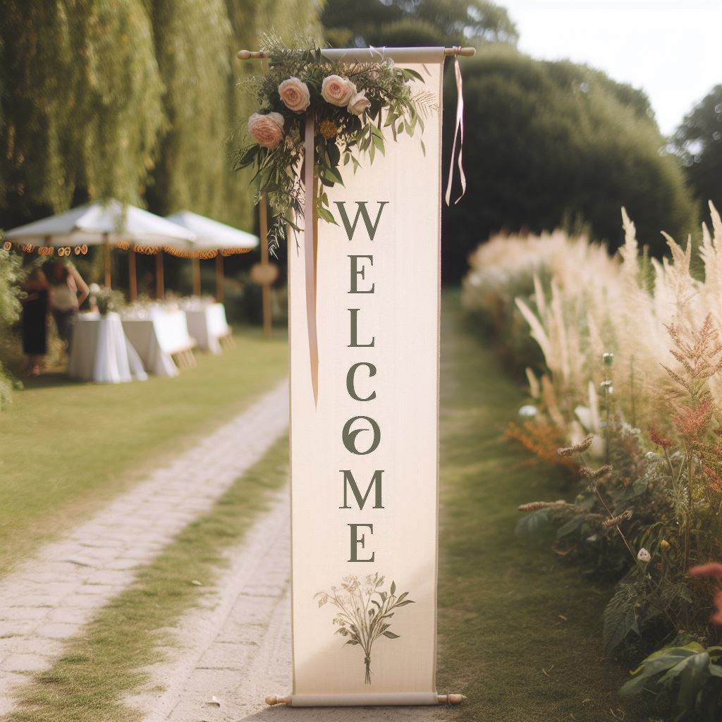 Wedding Fabric Welcome Sign, Custom Pennant, Personalized Welcome Wall ...