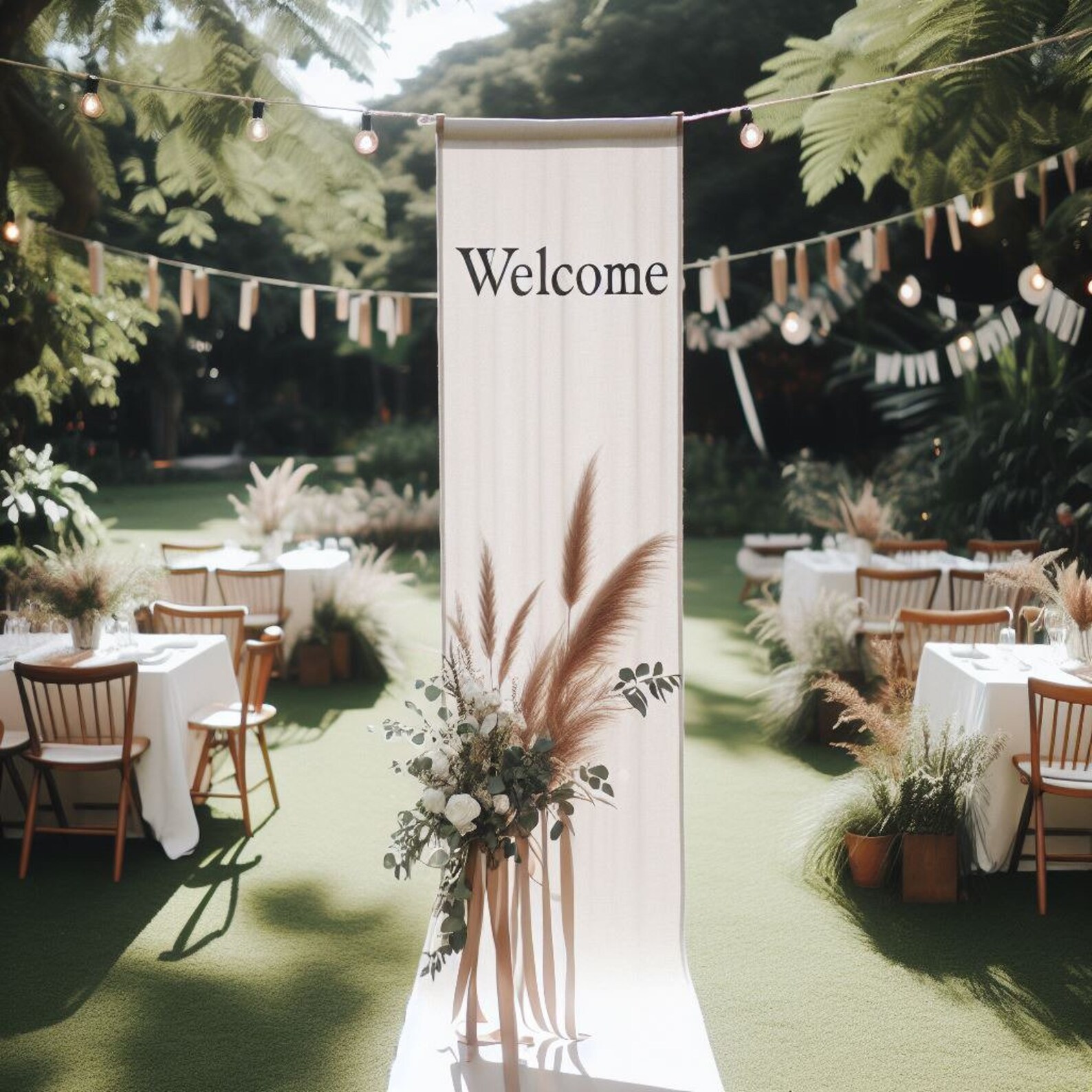 Wedding Fabric Welcome Sign, Custom Pennant, Personalized Welcome Wall ...