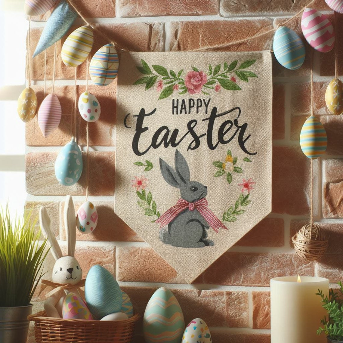 Honey Bunny Pennant, Easter Pennant, Pennant Flag, Easter Pennant Flag ...