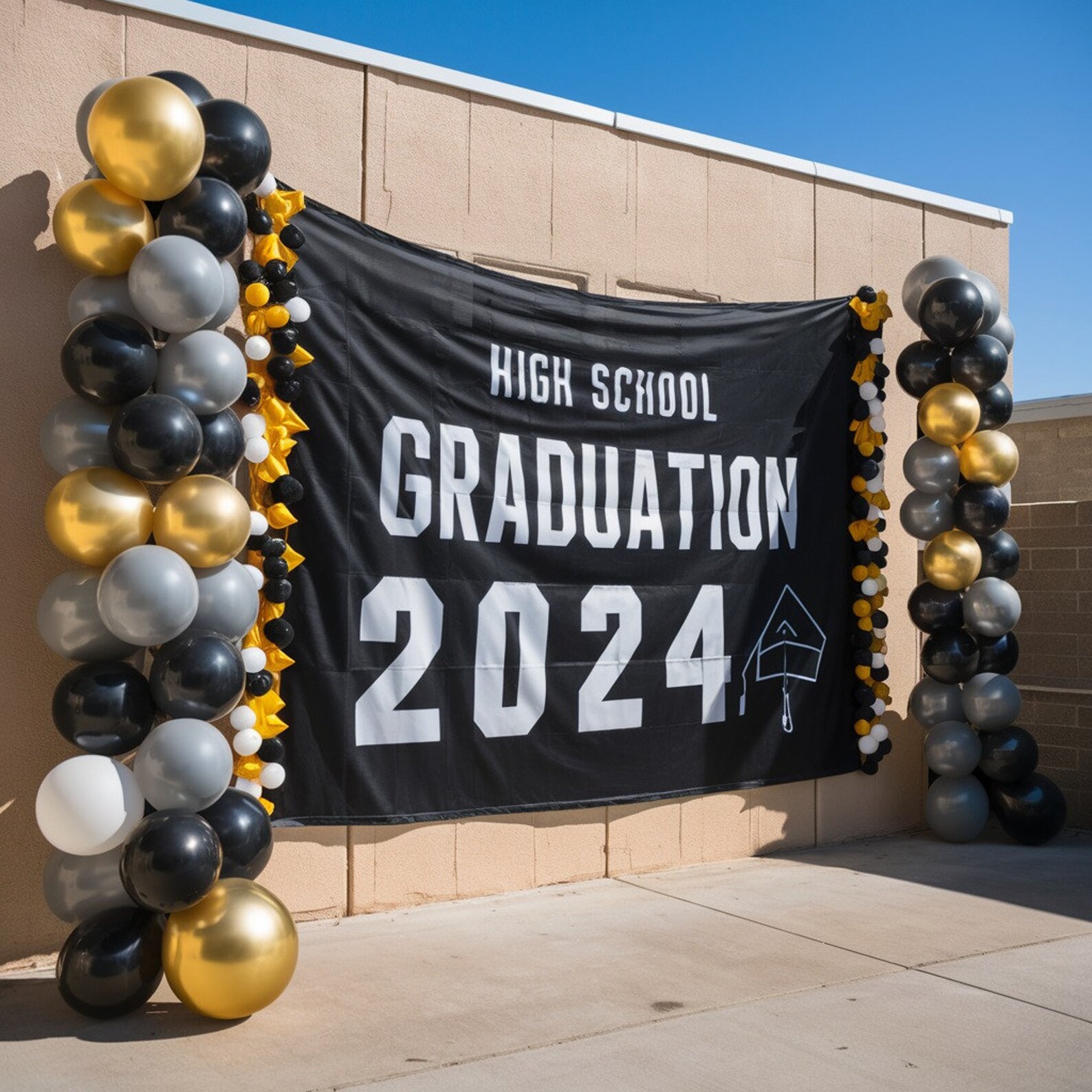 Graduation Backdrop 2024, Graduation Party Decorations, Class of 2024 ...
