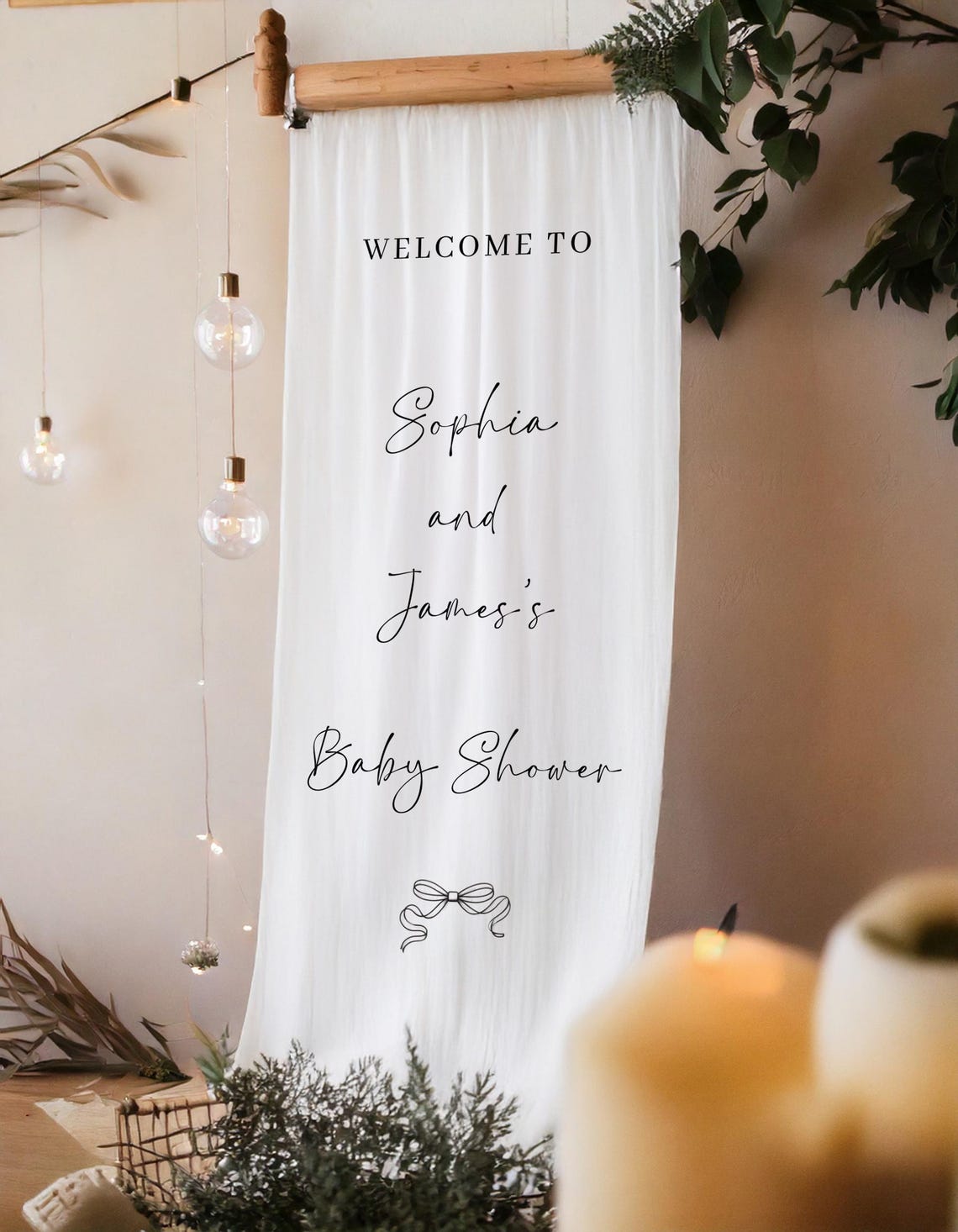 Custom Baby Shower Sign, Fabric Baby Shower Sign, Hello Baby Sign, Baby ...