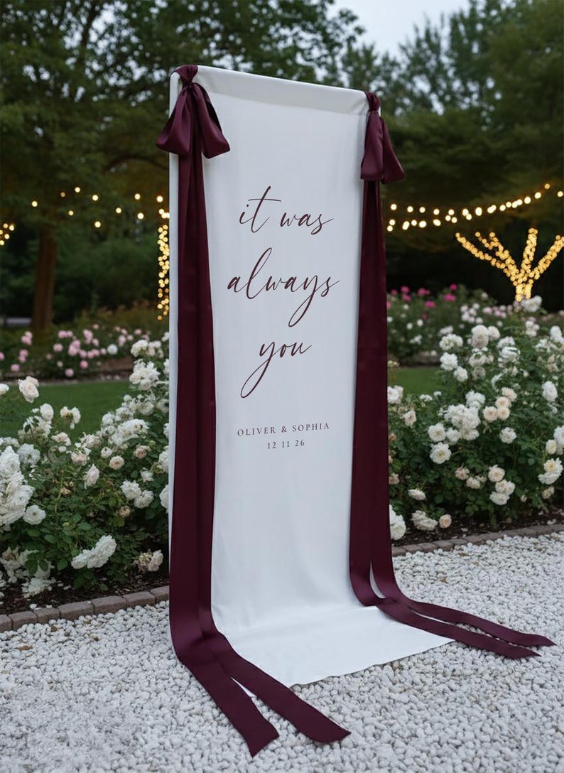 Modern Wedding Welcome Sign, Fabric Sign, Fabric Welcome Sign, Custom ...