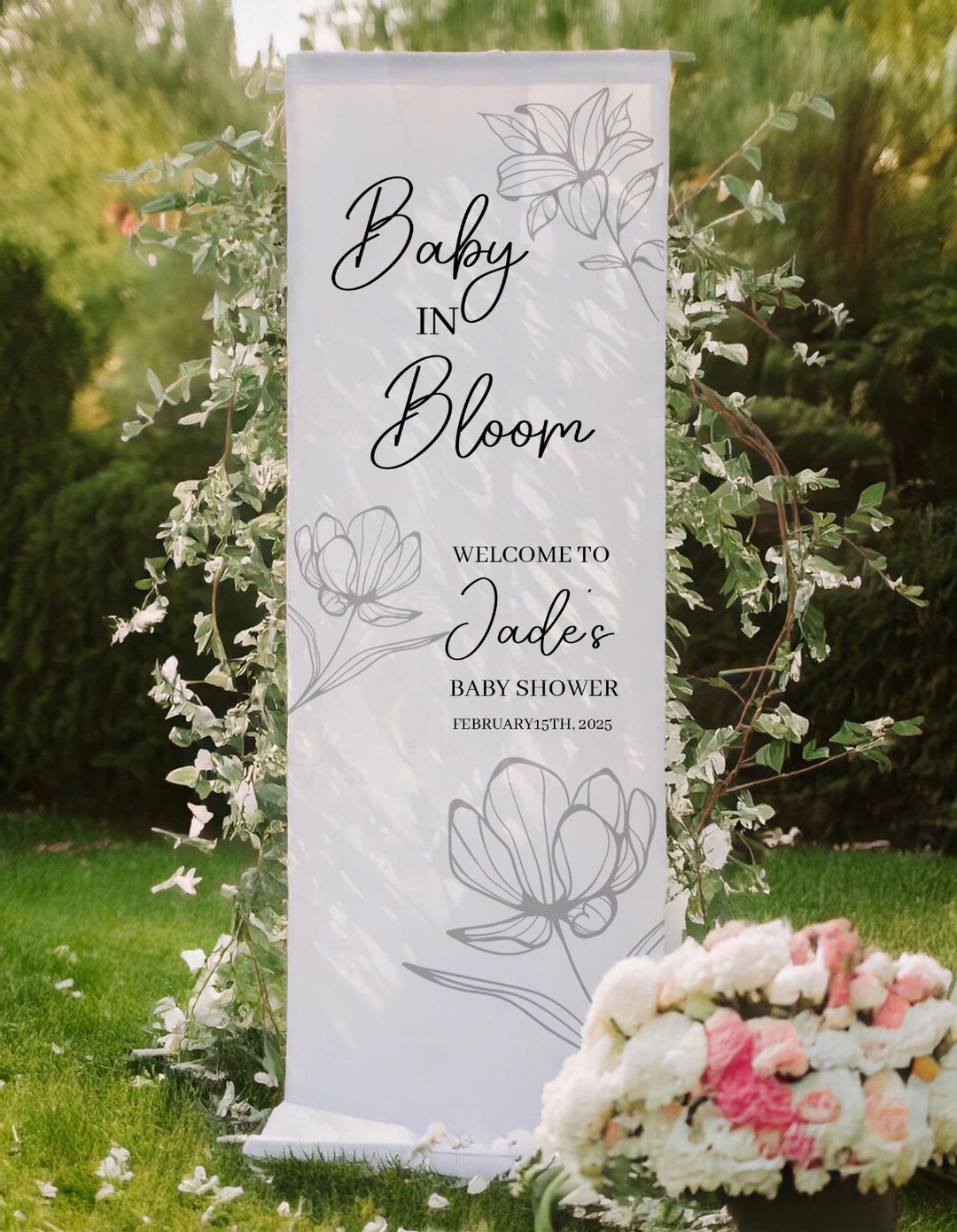 Fabric Baby Shower Sign, Custom Baby Shower Sign, Hello Baby Sign, Baby ...