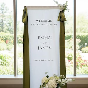 Modern Wedding Welcome Sign, Fabric Sign, Fabric Welcome Sign, Custom ...