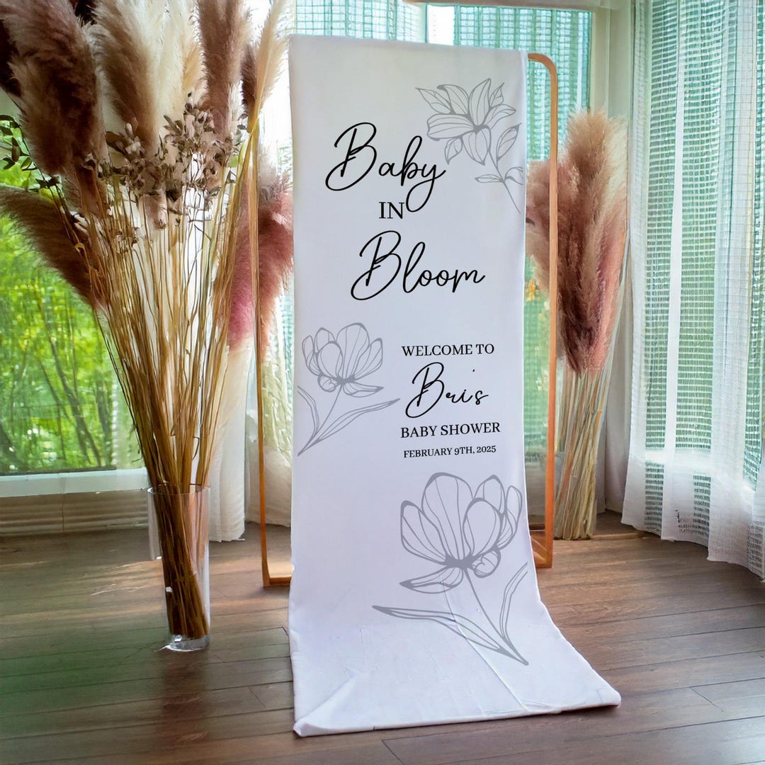 Fabric Baby Shower Sign, Custom Baby Shower Sign, Hello Baby Sign, Baby ...