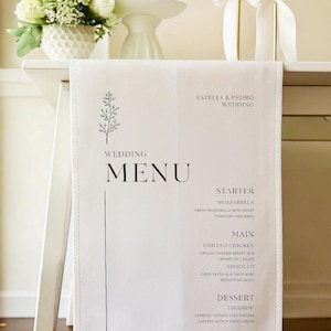 Fabric Bar Beverage Menus for Weddings, Custom Cocktail Signage, Fabric ...