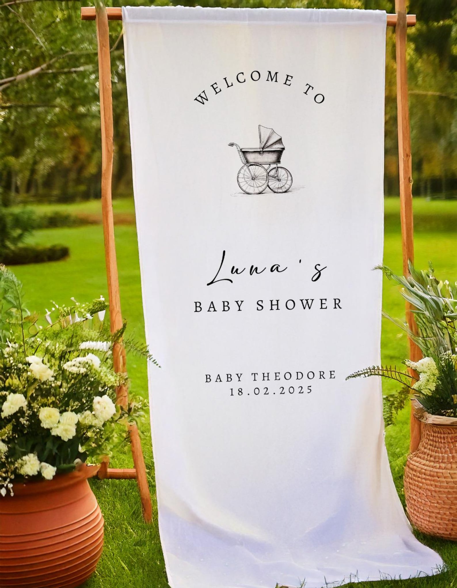 Fabric Baby Shower Sign, Baby Shower Welcome Sign, Custom Baby Shower ...