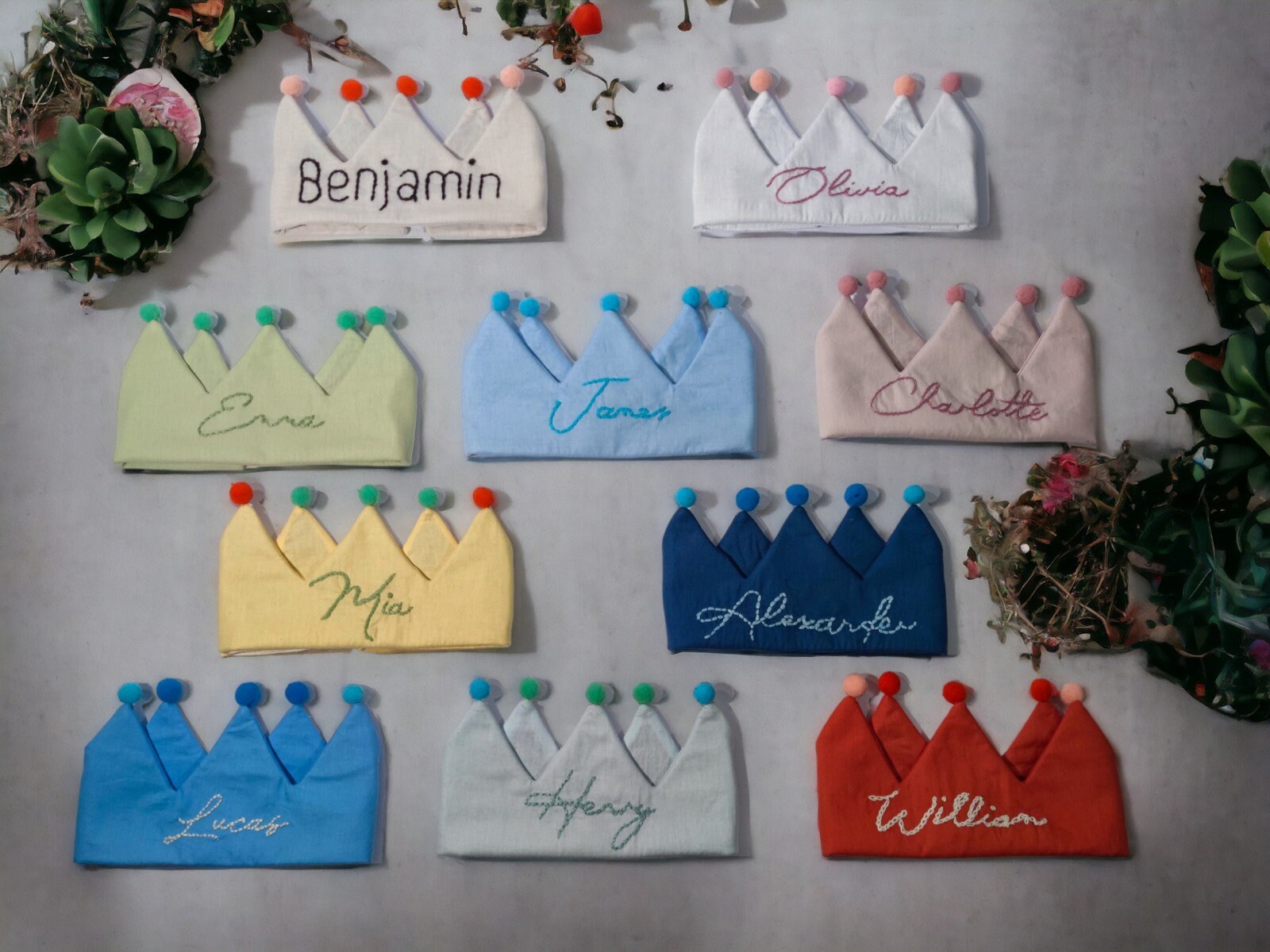 Hand Embroidered Crown for Children Birthdays, Birthday Crowns ...