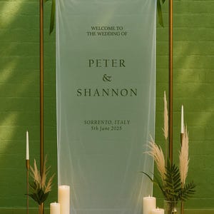 Wedding Welcome Sign, Modern Wedding Welcome Sign, Wedding Fabric ...