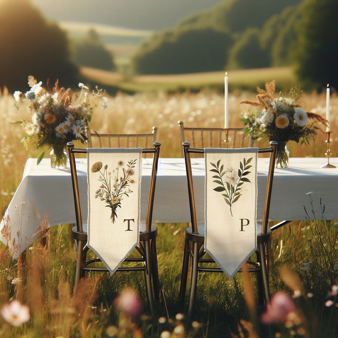 Wedding Bride and Groom Chair Sign, Bride Groom Chair Sign, Newlyweds ...