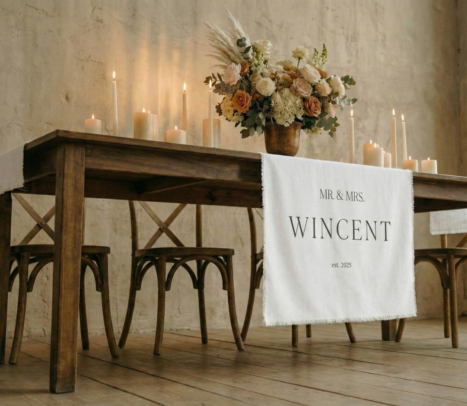 Custom Wedding Table Runner, Sweetheart Table Decor, Custom Sweetheart ...