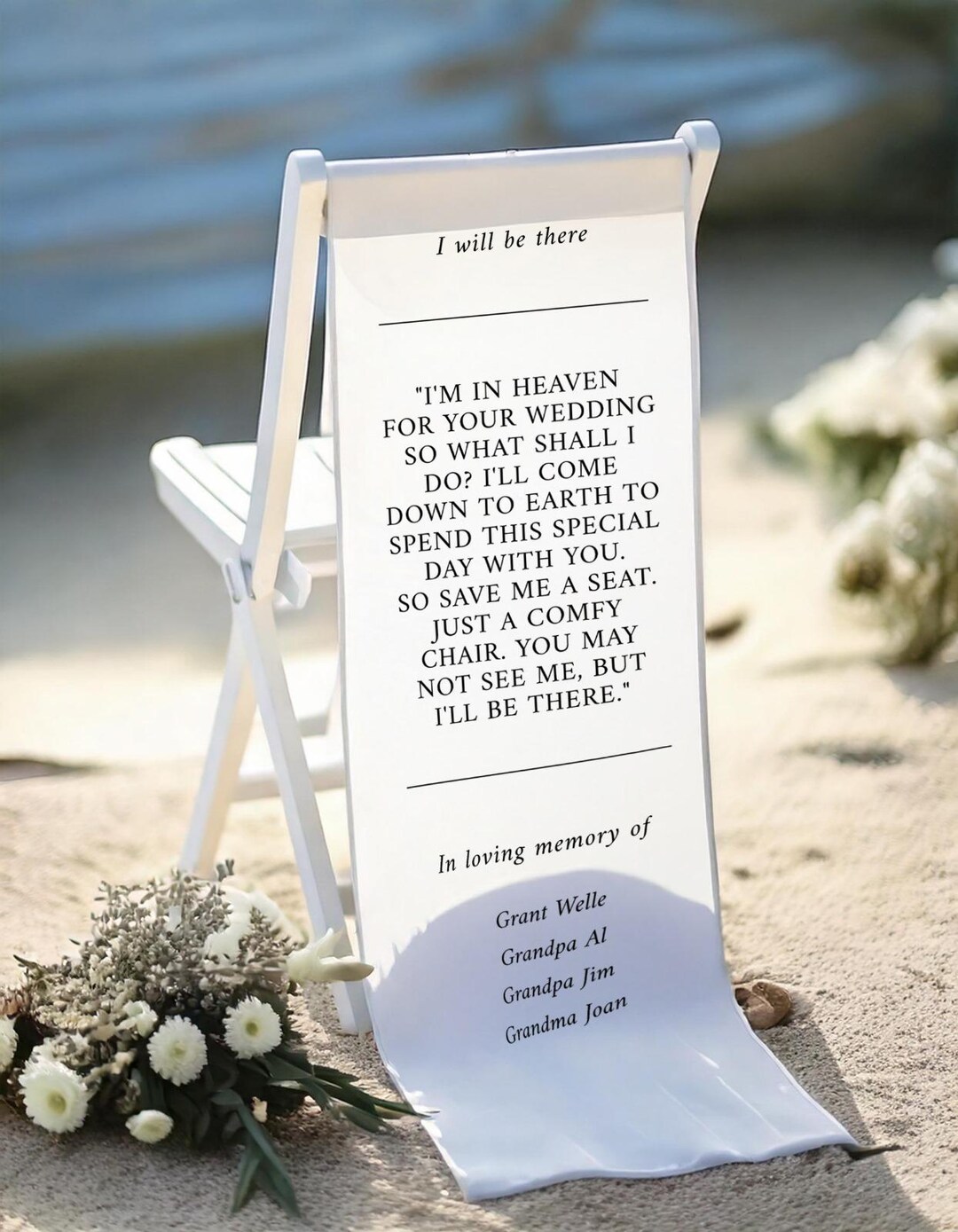 RESERVED Memorial Chair Sign, Memorial Wedding Sign, Wedding Fabric ...
