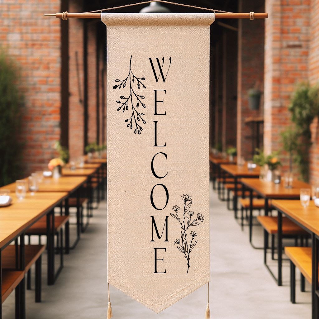 Wedding Fabric Welcome Sign, Custom Pennant, Personalized Welcome Wall ...
