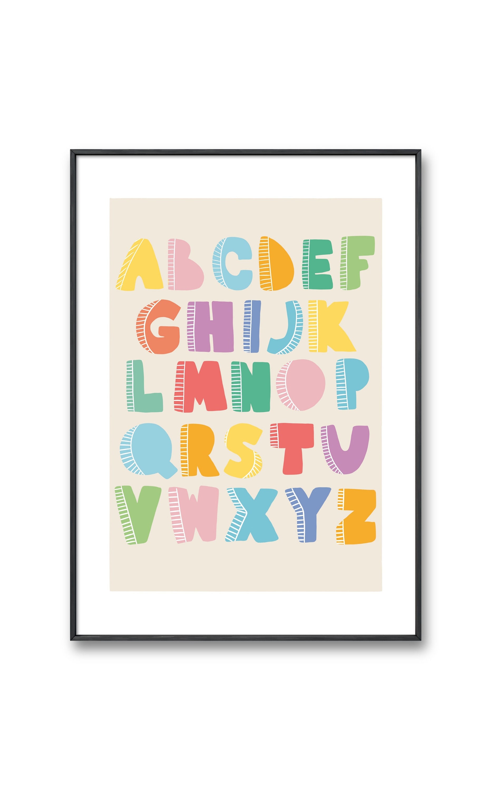 Alphabet Poster Art Childrens Wall Art Alphabet Illustration Hand Drawn ...