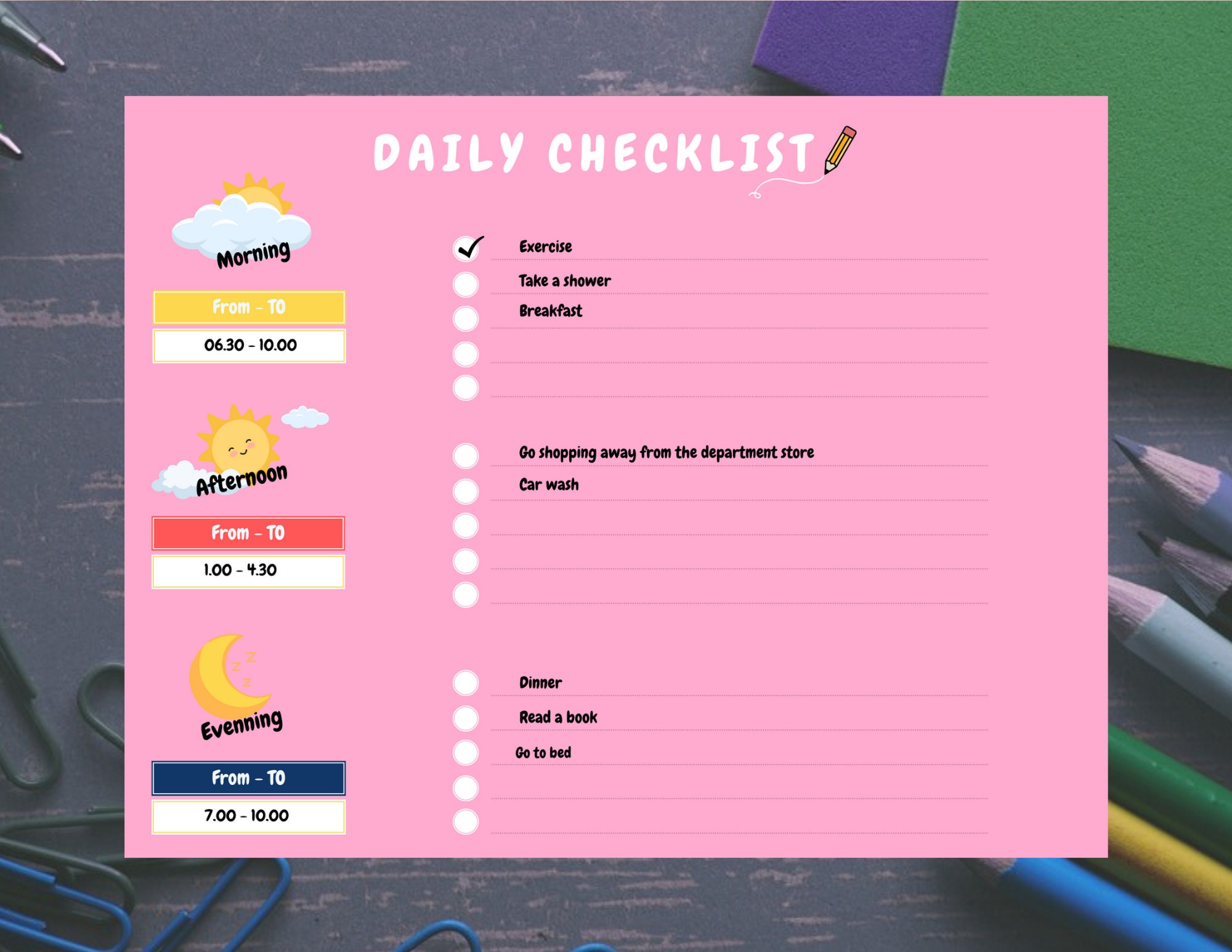 Daily Checklist - Etsy