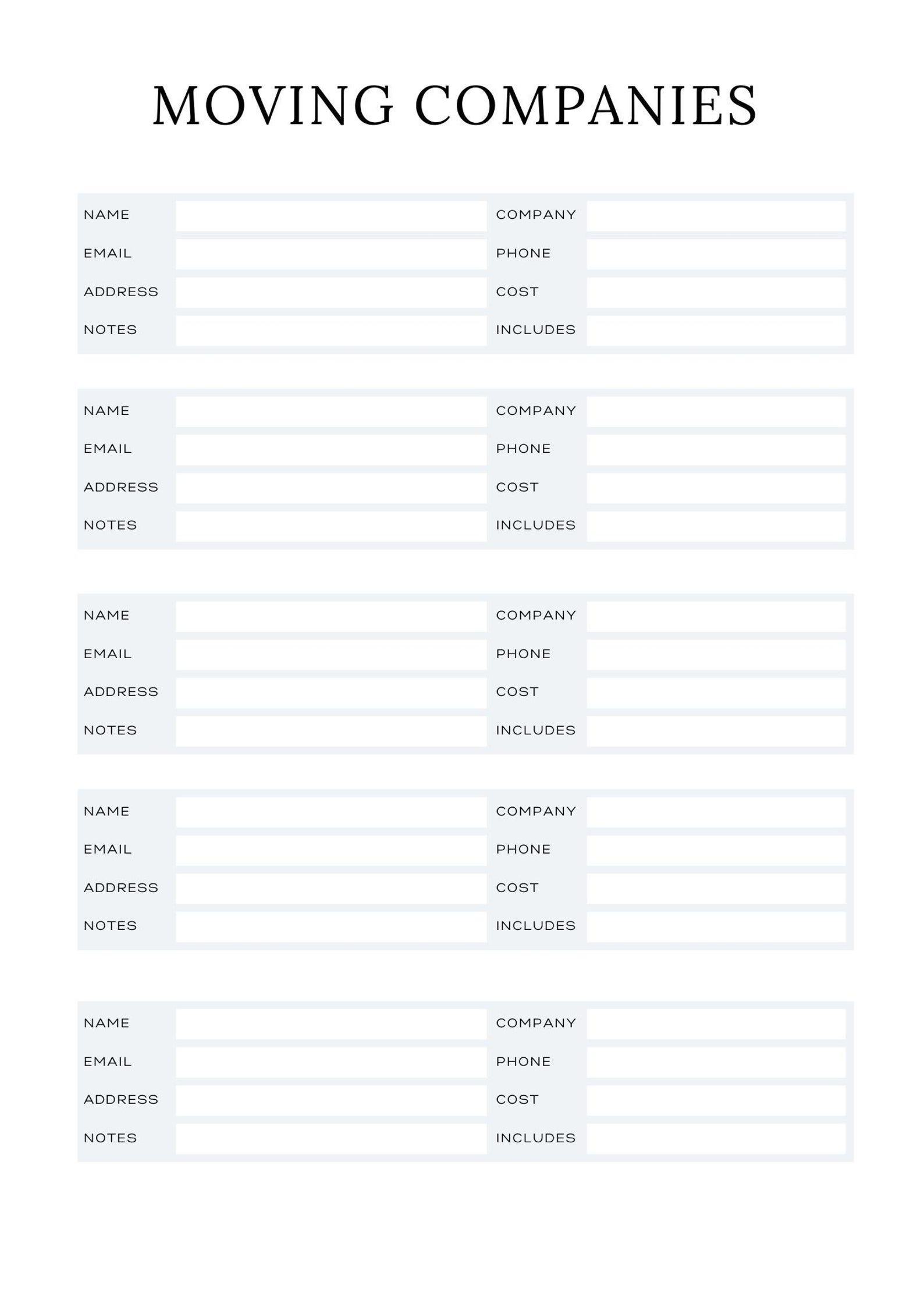 Relocation Planner and Moving Guide With Checklist | Editable Canva ...