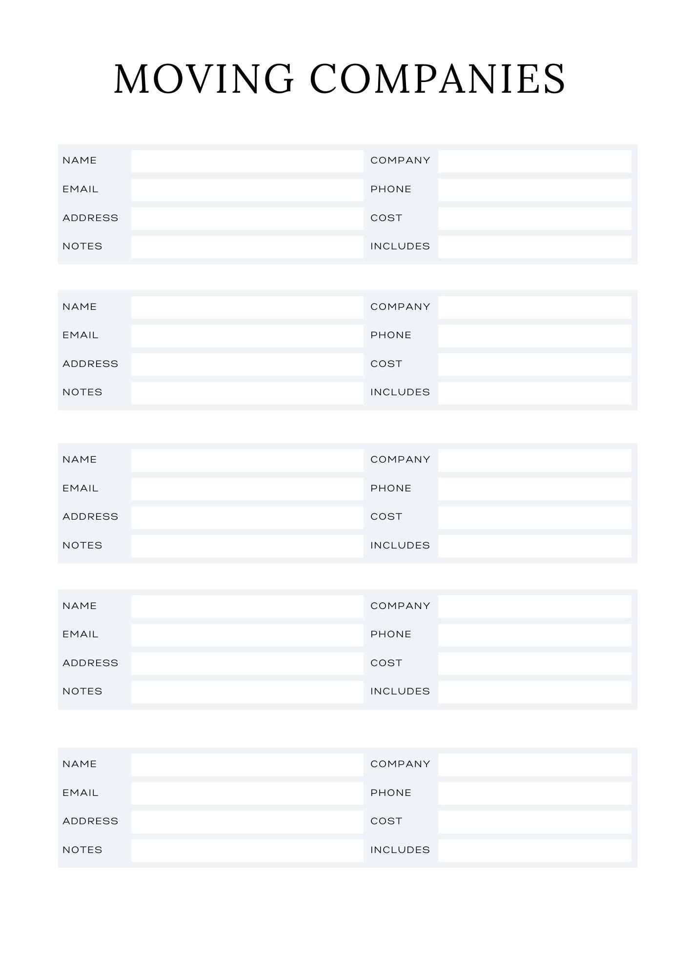 Relocation Planner and Moving Guide With Checklist | Editable Canva ...