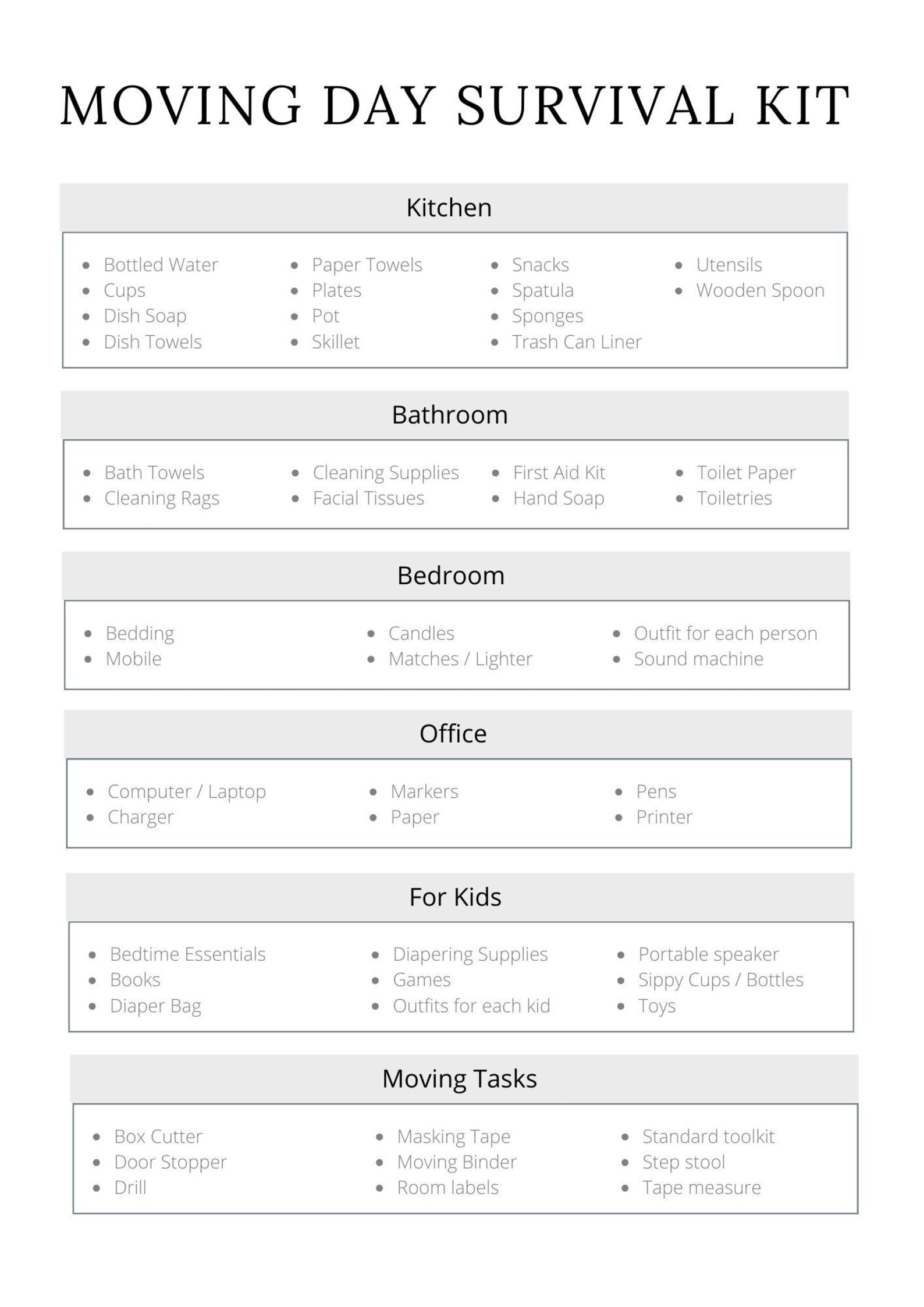 Relocation Planner and Moving Guide With Checklist | Editable Canva ...