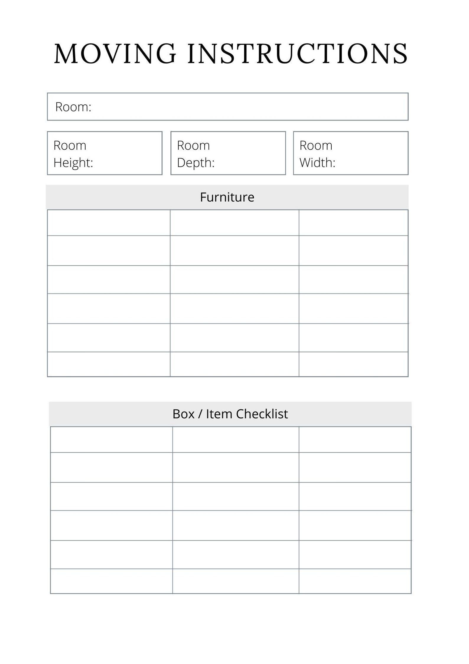 Relocation Planner and Moving Guide With Checklist | Editable Canva ...
