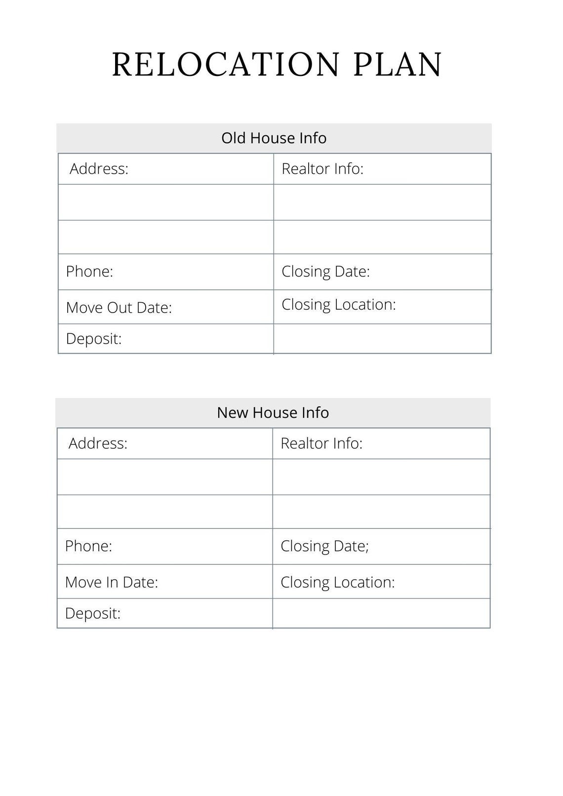 Relocation Planner and Moving Guide With Checklist | Editable Canva ...