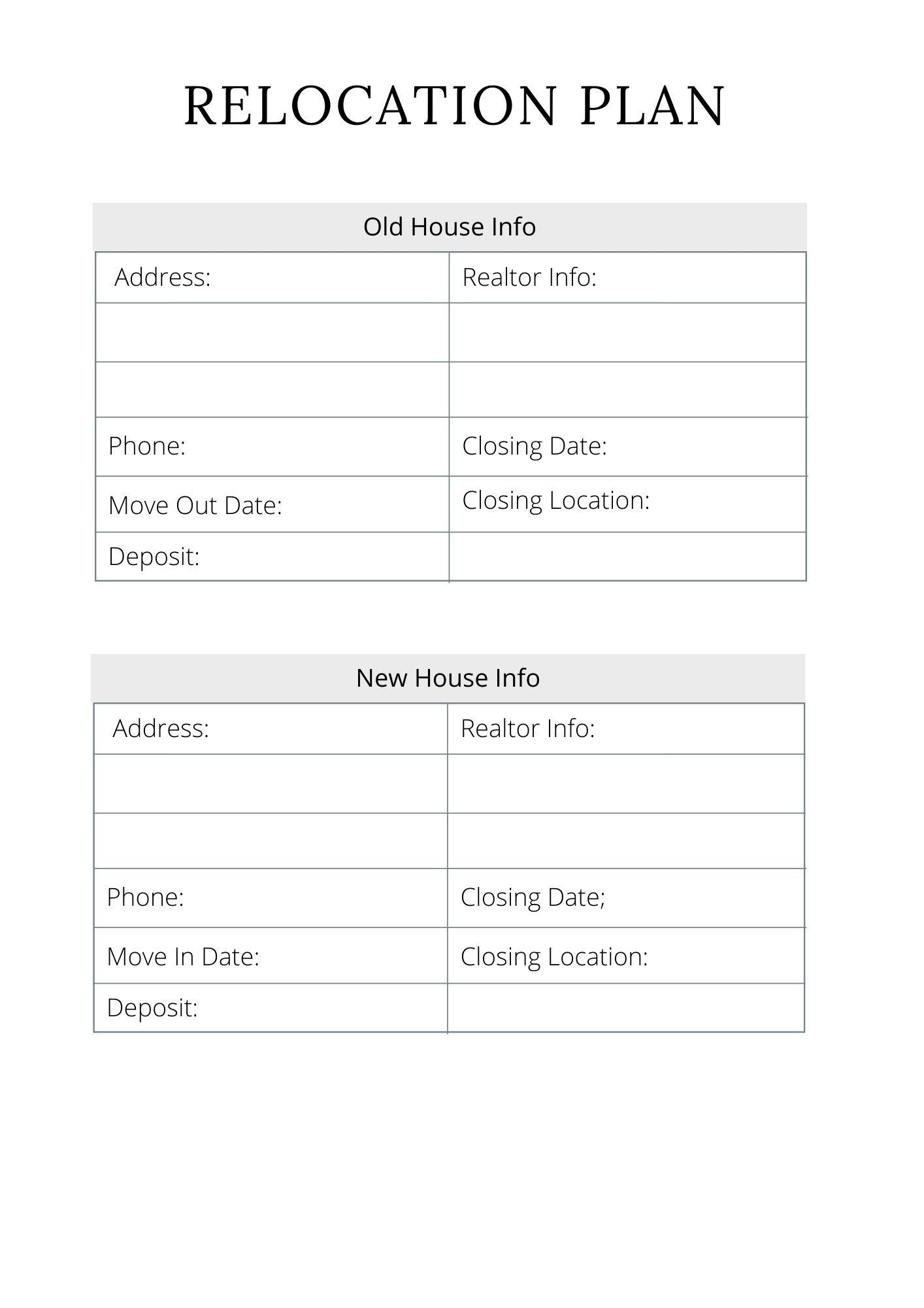 Relocation Planner and Moving Guide With Checklist | Editable Canva ...