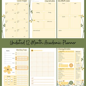 Printable A5 Academic Daily Planner - Undated 12-month Planner for ...