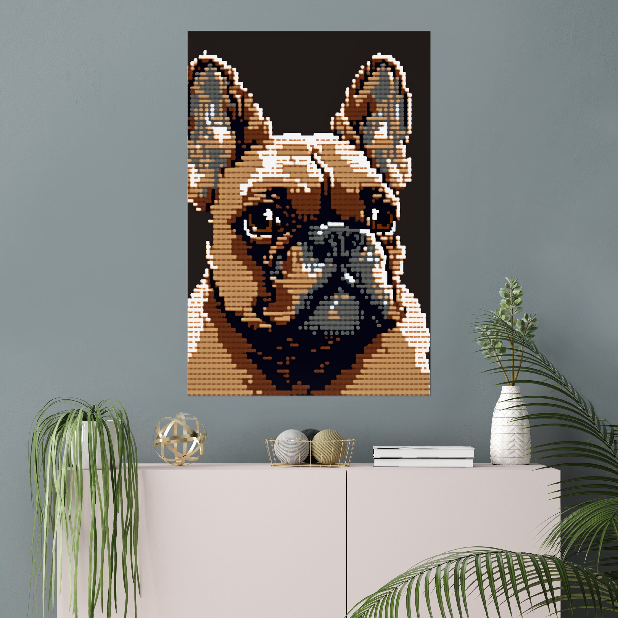 French Bulldog Pixel Art Print - Etsy UK