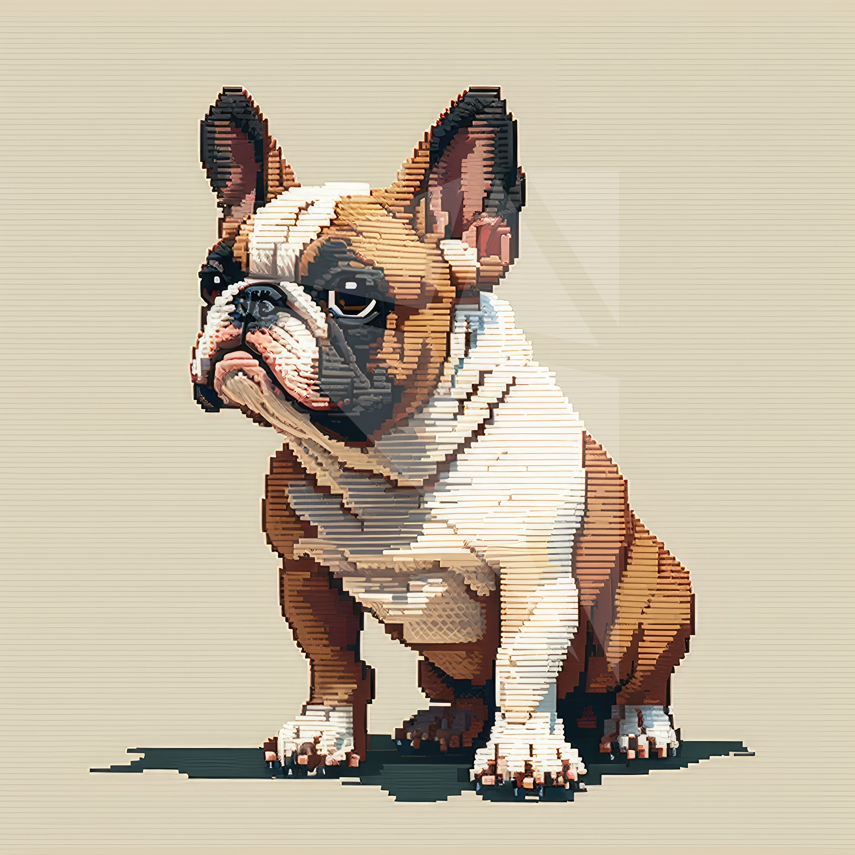French Bulldog Pixel Art Print - Etsy UK
