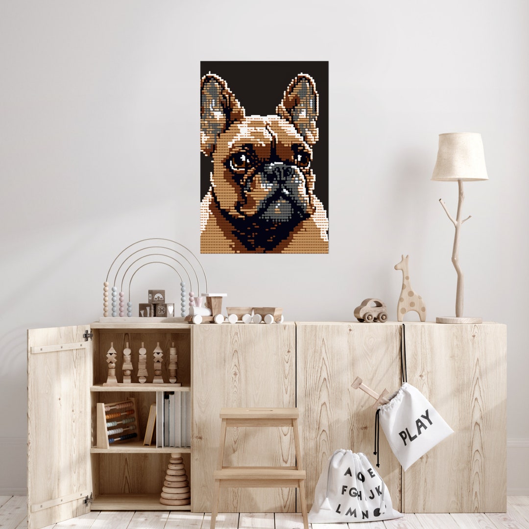 French Bulldog Pixel Art Print - Etsy
