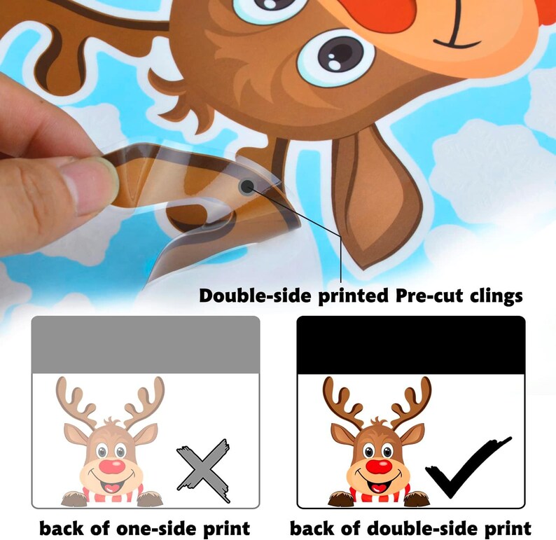 Christmas Window Stickers 256PCS, Christmas Decals for Glass Reusable ...