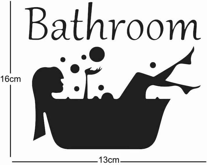 Bathroom Sticker Removable Art Vinyl Mural Home Room Decor Wall Sticker ...