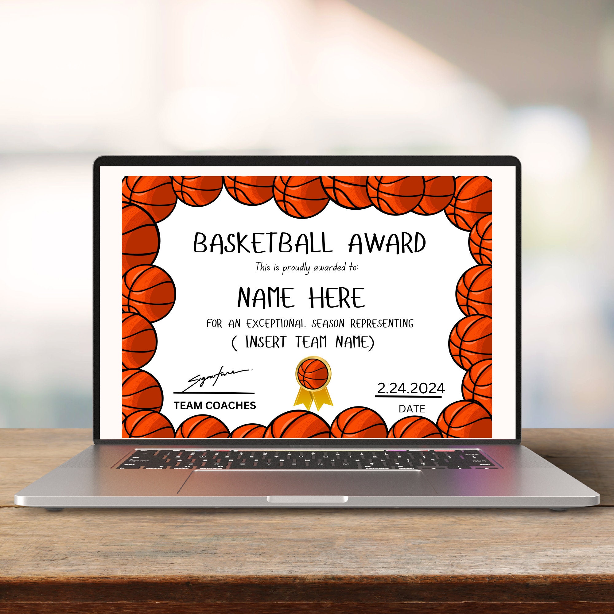 Basketball Certificate Template Personalized Diploma Certificate ...