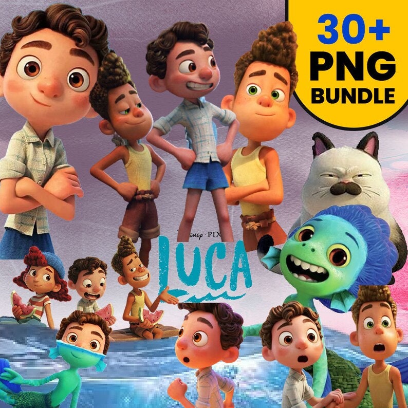 Luca Clipart PNG Digital Download, 30 PNG Shirts Birthday Invitation ...